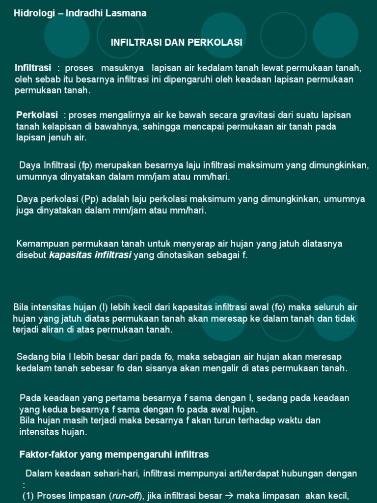 Infiltrasi Dan Perkolasi | PDF