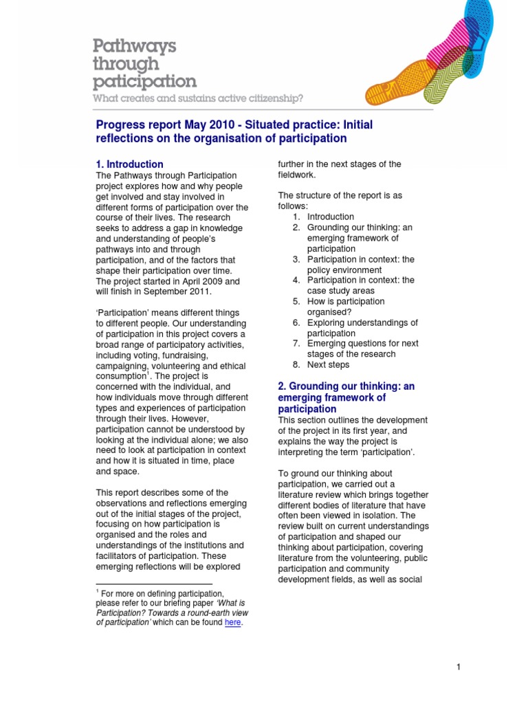 Pathways Through Participation Progress Report May 2010 | PDF ...