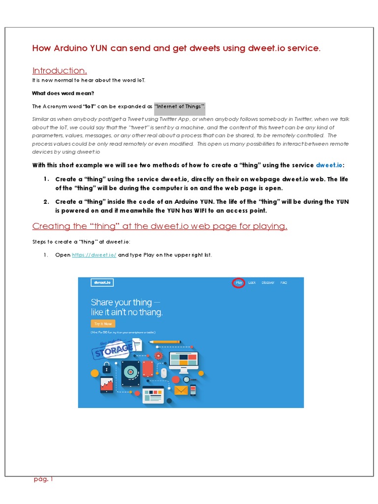 How Arduino YUN Can Post and Get Dweets Using Dweet | PDF | Twitter | Internet Of Things