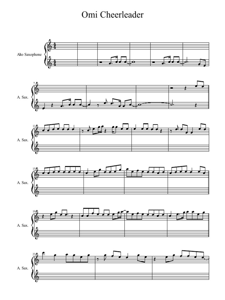 OMI - Cheerleader (Alto Sax) PDF | PDF