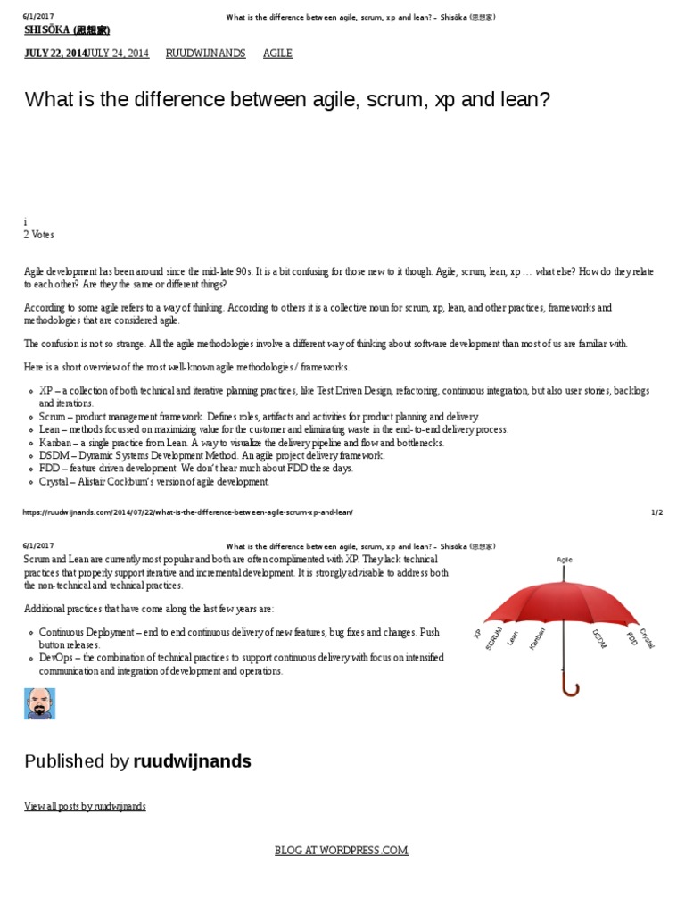 What Is The Difference Between Agile, Scrum, XP and Lean | Download Free PDF | Agile Software ...