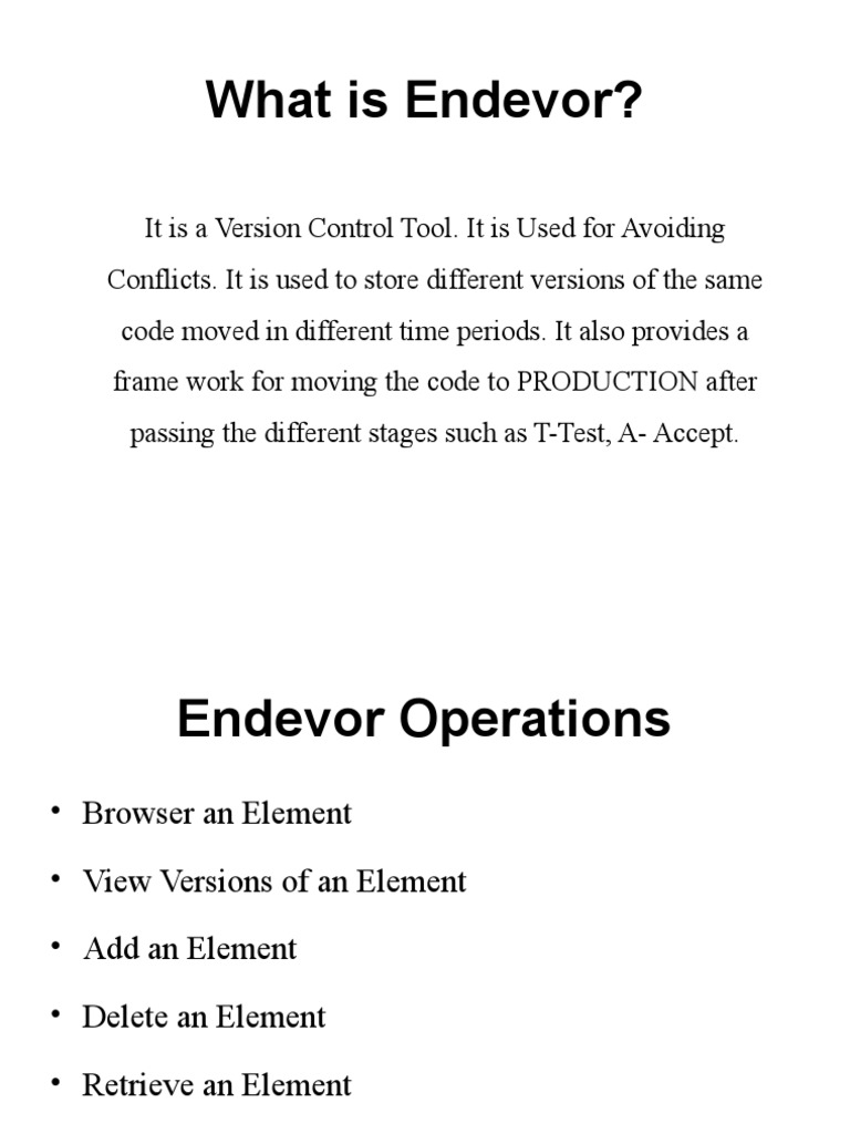 What Is Endevor | PDF