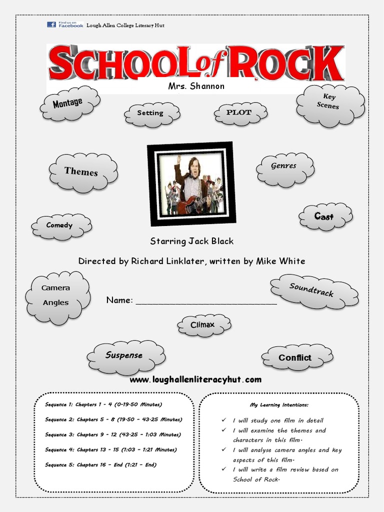 School of Rock: Film Analysis Guide | PDF | Leisure | Entertainment ...