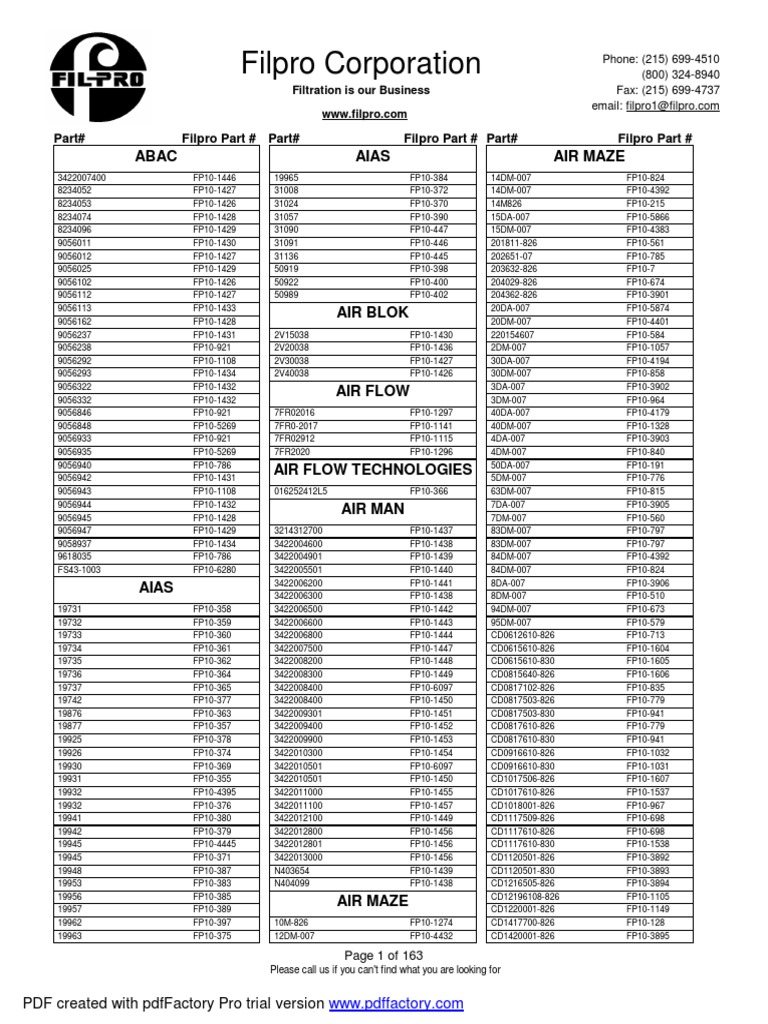 Filpro Catalog PDF | PDF