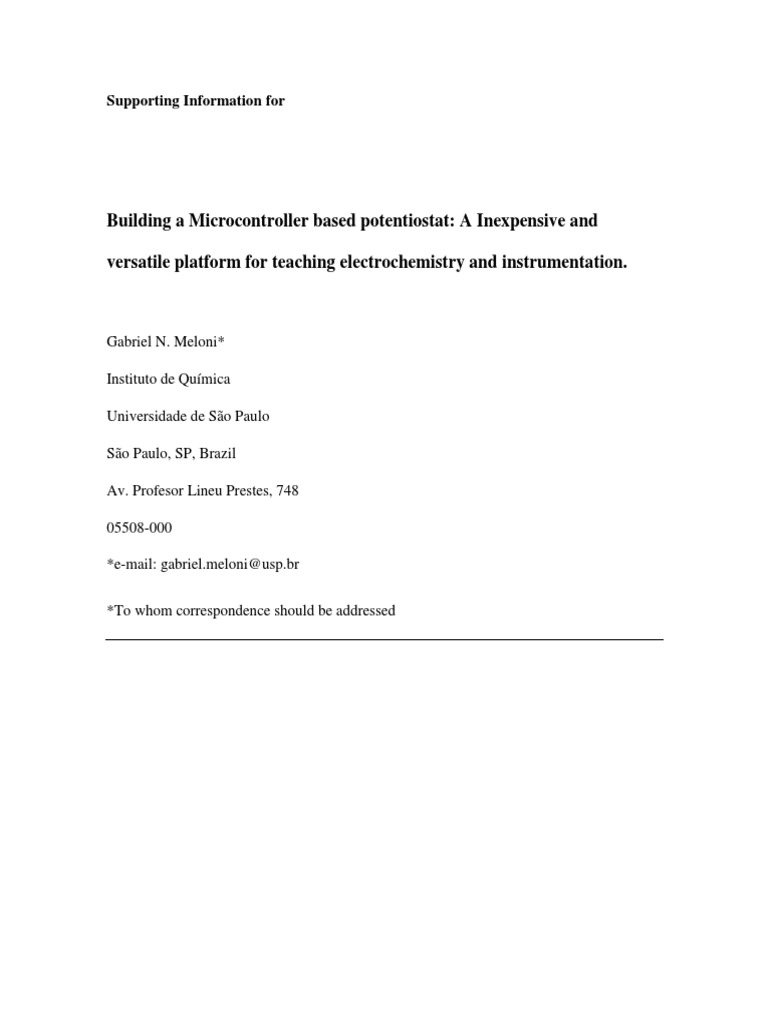 X Building A Microcontroller Based Potentiostat | PDF | Digital To ...