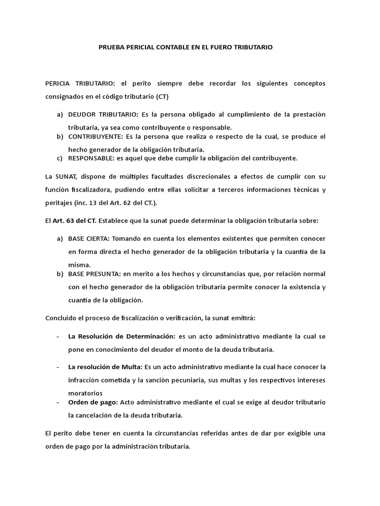 Pericia Contable en el Fuero Tributario | PDF | Estatuto de ...