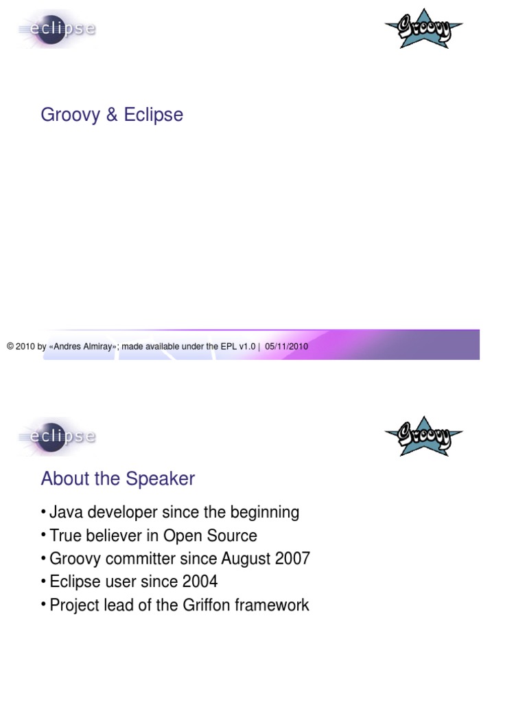 Groovy Webinar | PDF | Eclipse (Software) | Computer Programming
