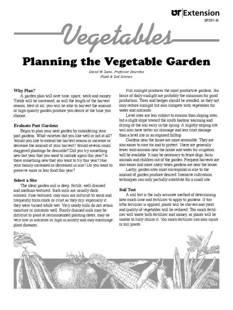 Planning The Vegetable Garden | PDF | Vegetables | Soil
