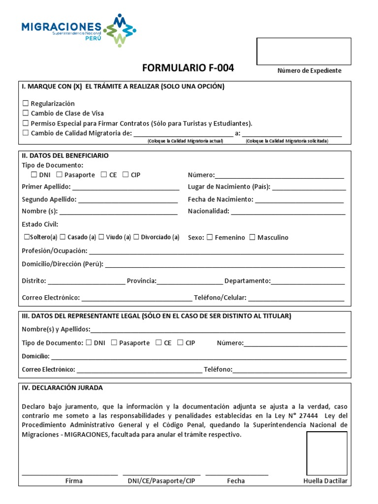 Formulario F-004 PDF | PDF | Gobierno