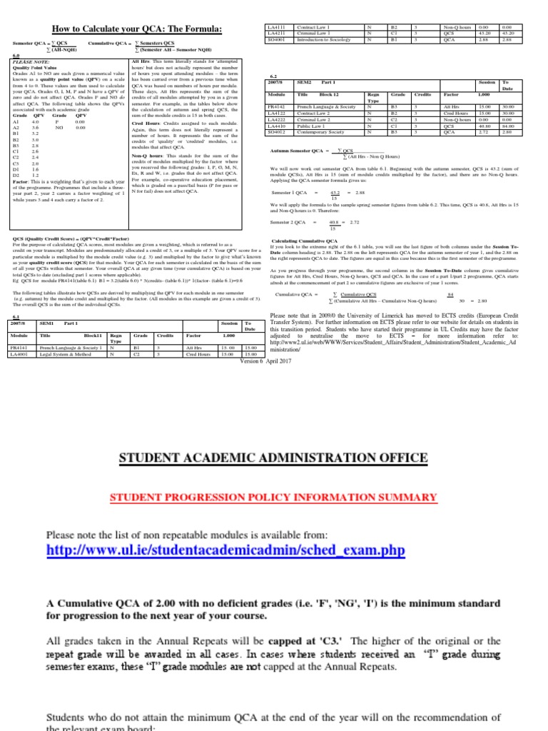 How To Calculate QCA | PDF | Academic Term | Business