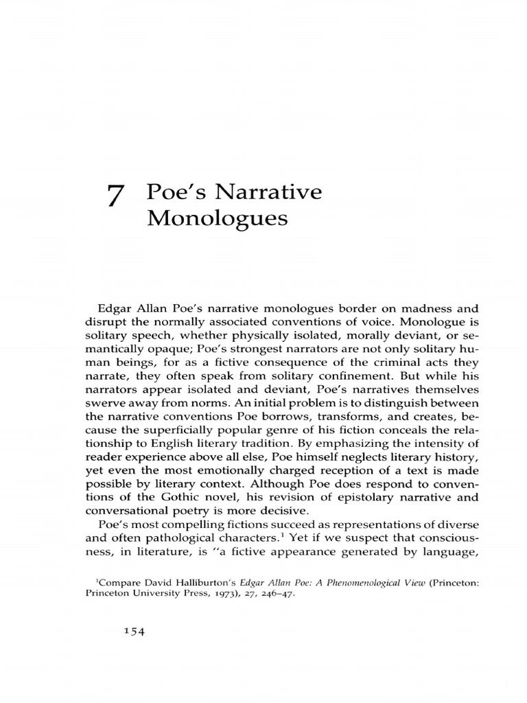 Part2 Chapter7 Poe's Narrative Monologues | PDF | Narrative | Poetry