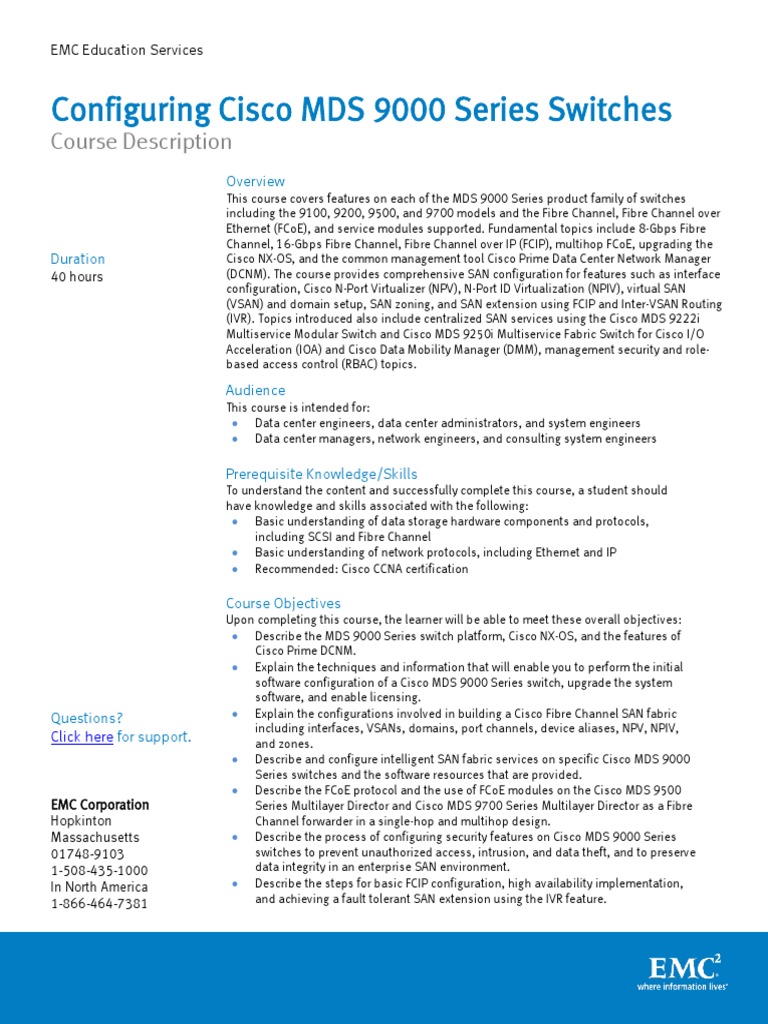 Configuring Cisco Mds 9000 Series Switches Pdf Network Switch Cisco Systems