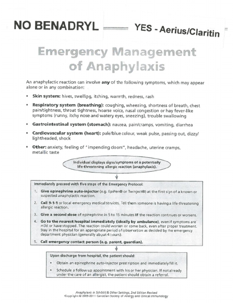 Emergency Management of Anaphylaxis | PDF | Allergy | Diseases And ...