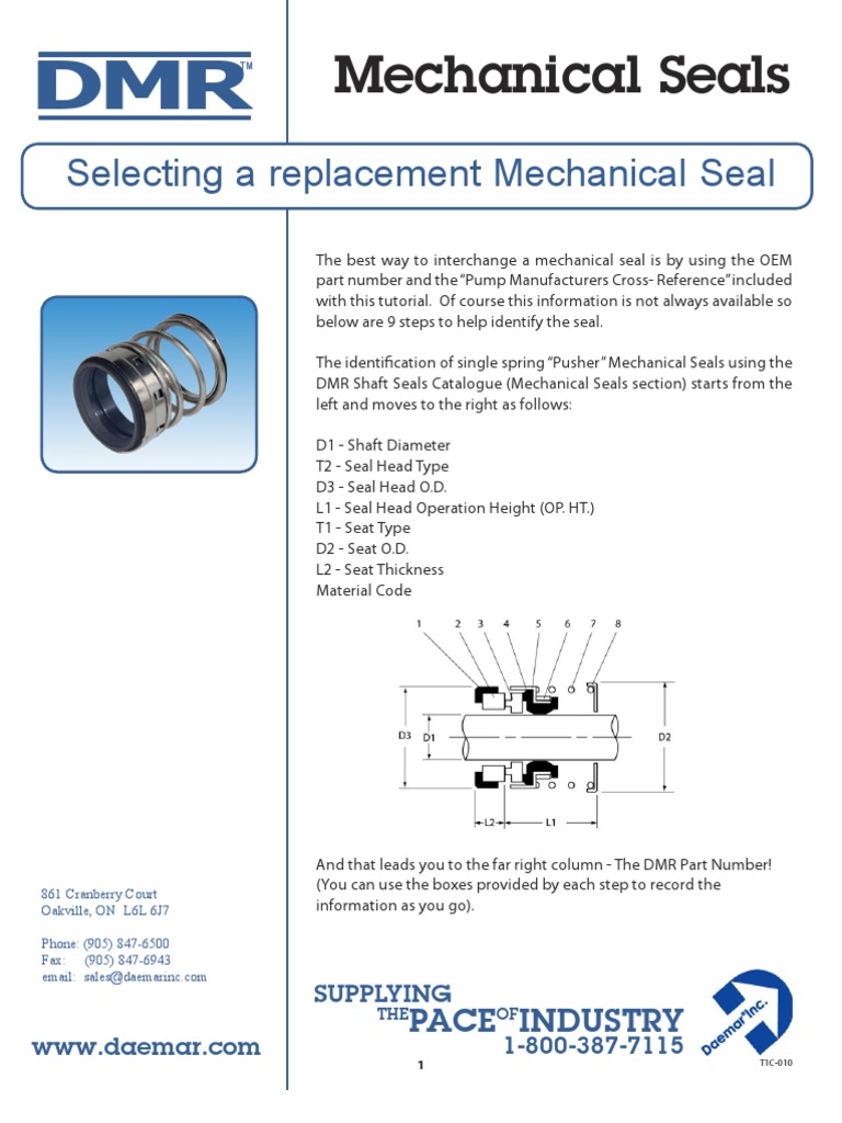 155 - DMR - Mechanical Seals Selection Guide | Download Free PDF | Steel | Materials