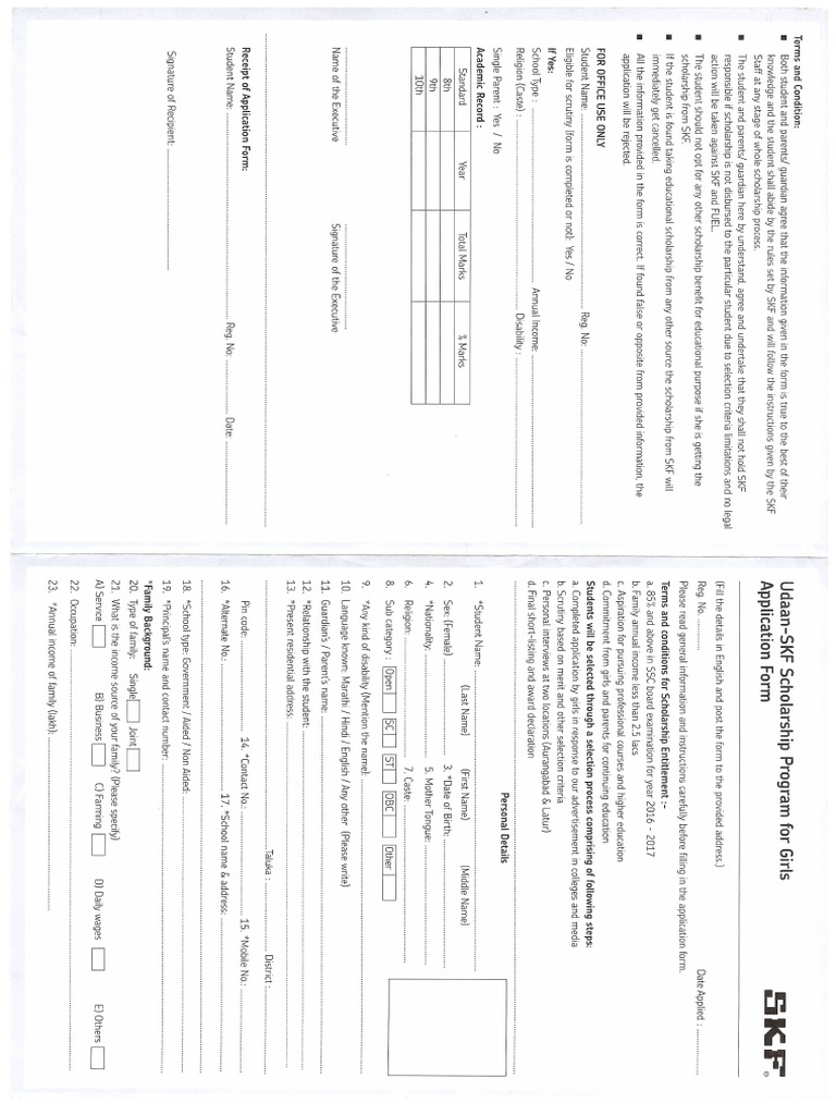 SKF Form English PDF | PDF