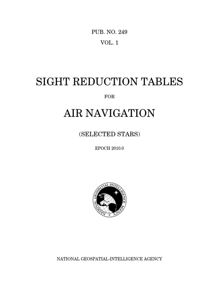 SIGHT REDUCTION TABLES FOR AIR NAVIGATION Vol 1 PDF | PDF | Navigation ...