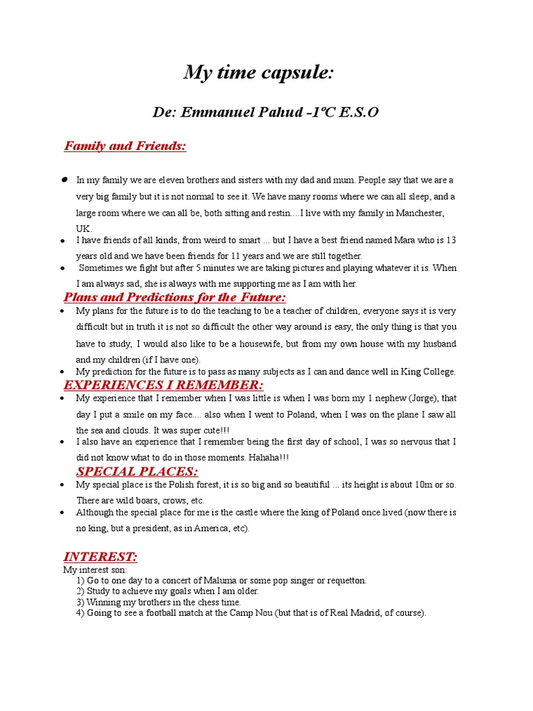 My Time Capsule:: De: Emmanuel Pahud - 1ºC E.S.O | PDF