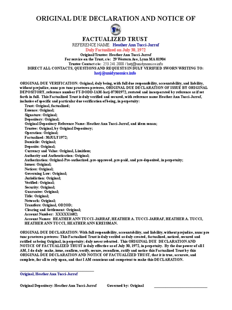 Original Due Declaration and Notice of | PDF | Uniform Commercial Code ...