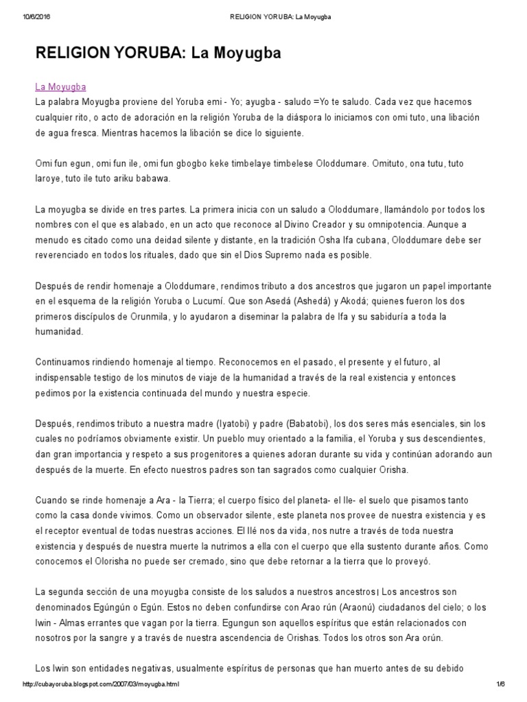 RELIGION YORUBA: Una explicación detallada de la Moyugba, el saludo ritual en la religión Yoruba ...