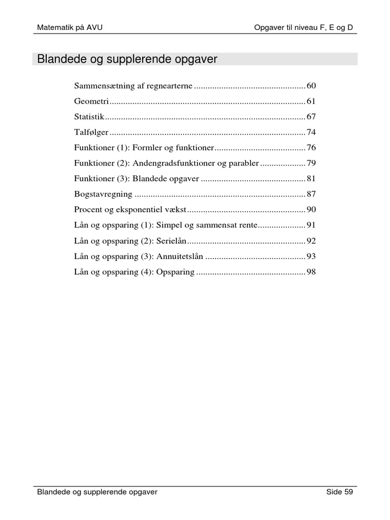 Blandede Opgaver FED | PDF