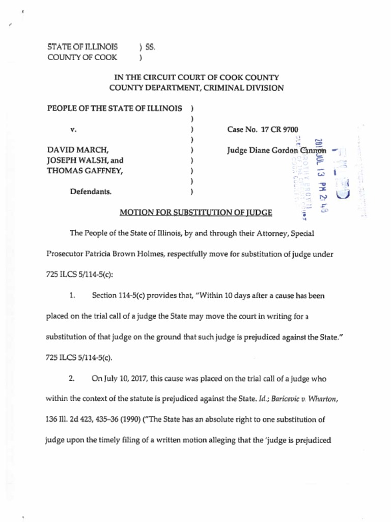 Motion For Substitution of Judge | PDF