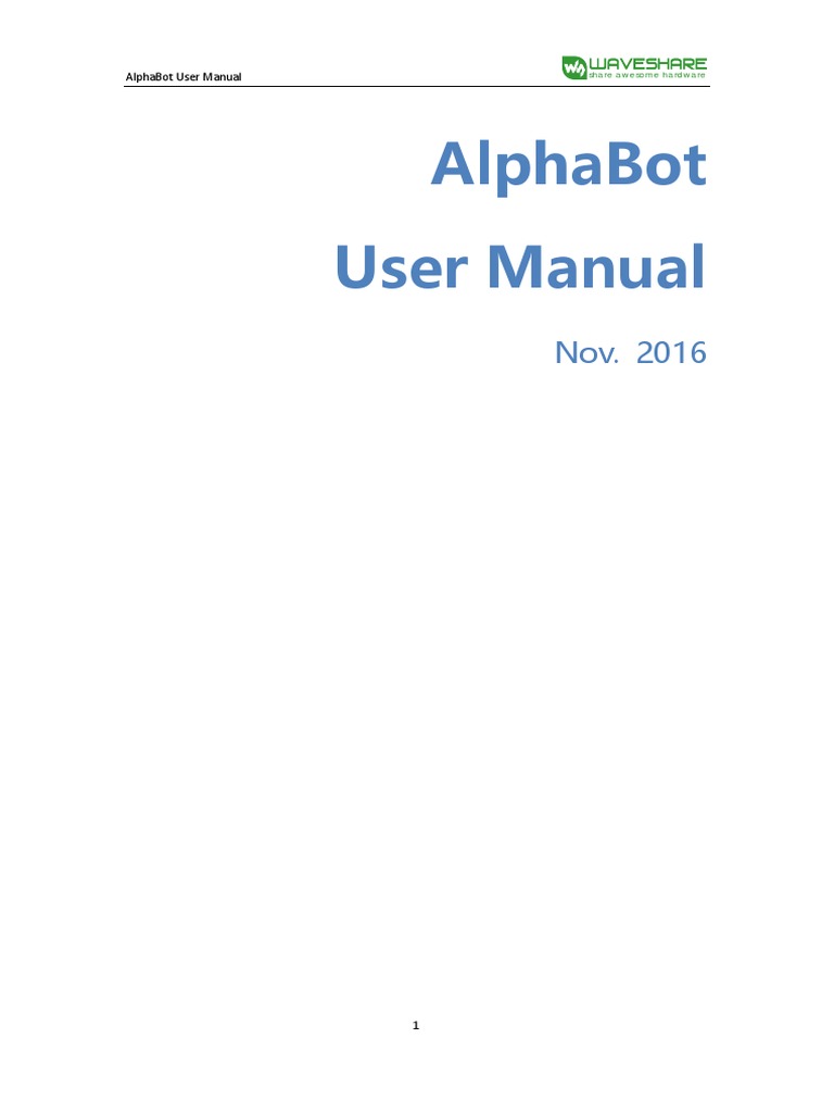 Alphabot Basic Robot Platform Kit User Manual | PDF | Bluetooth | Arduino