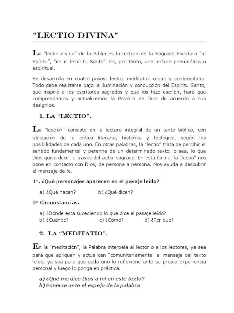 Lectio Divina | PDF | Lectio Divina | Oración