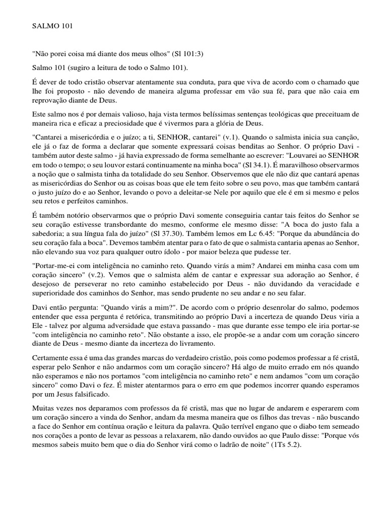 Salmo 101 | PDF | Salmos | Deus