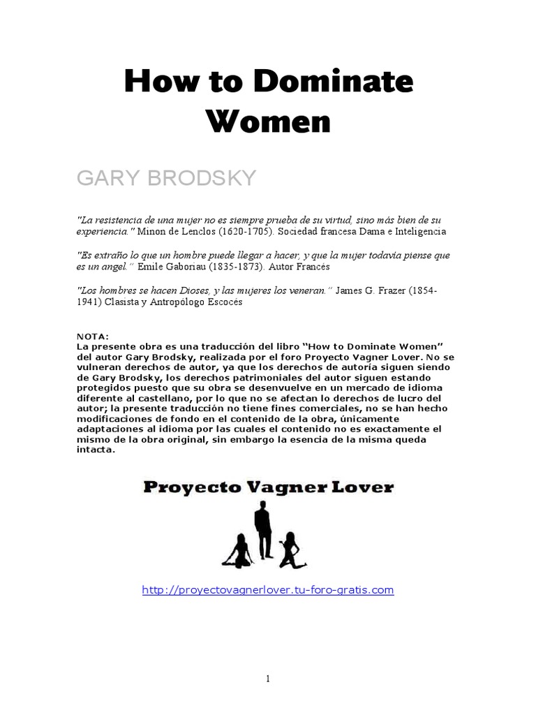 GARY BRODSKY Como Dominar Mujeres | PDF | Mujer | Toma de decisiones