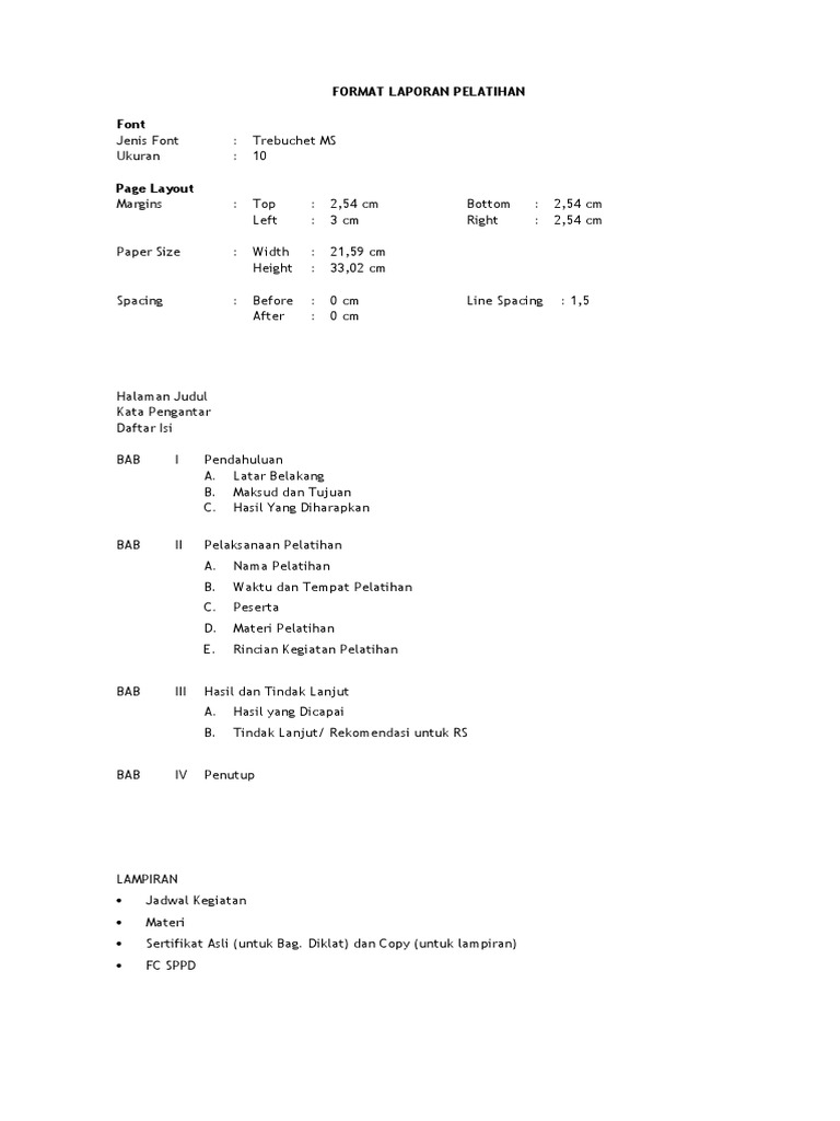 Format Laporan Pelatihan | PDF
