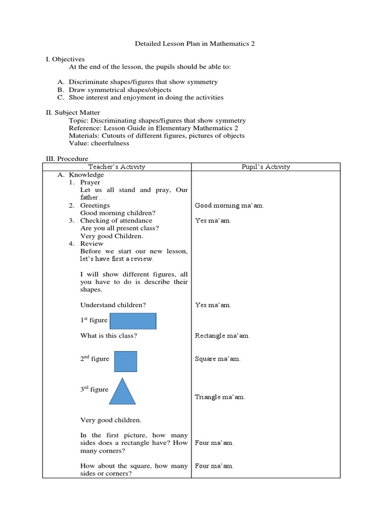 Lesson Plan in Math 2-Semi | PDF | Lesson Plan | Cognition