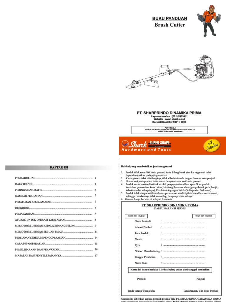 Panduan Penggunaan Brush Cutter SHARK | PDF | Bisnis