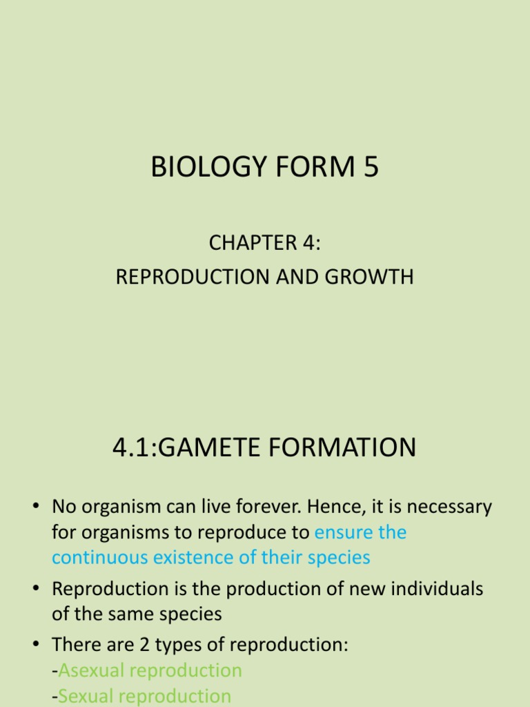 Biology Form 5 Chapter 4 | PDF | Sperm | Sexual Reproduction