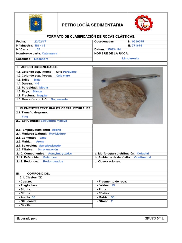 Arenisca Formato | PDF | Roca clástica | Clasificación de minerales