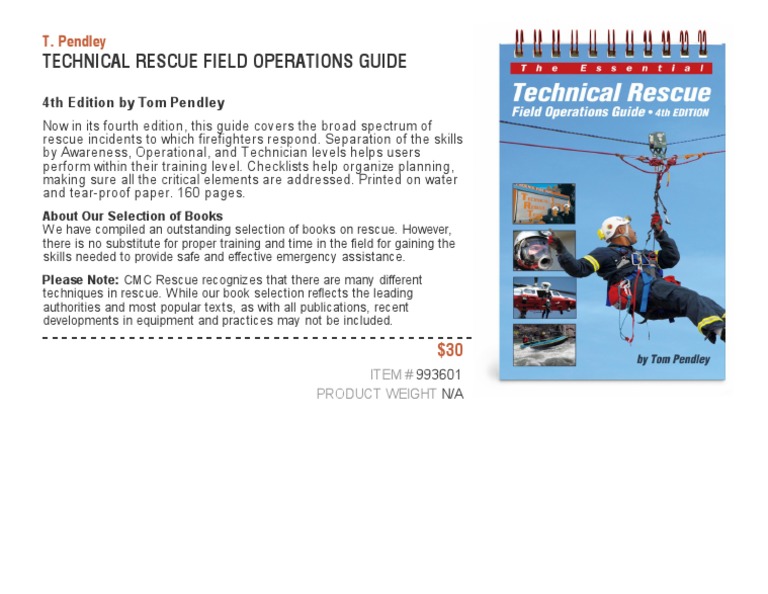 Equipment Technical Rescue Field Operation | PDF