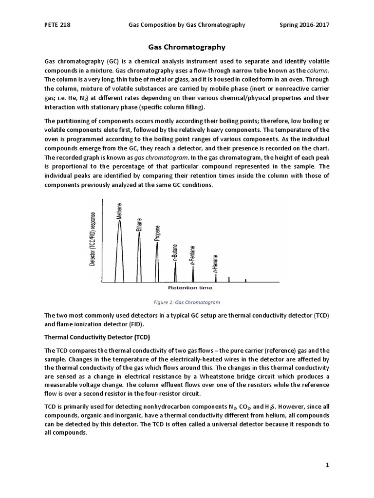Experiment 2 - Gas Composition by Gas Chromatography - Manual | PDF ...