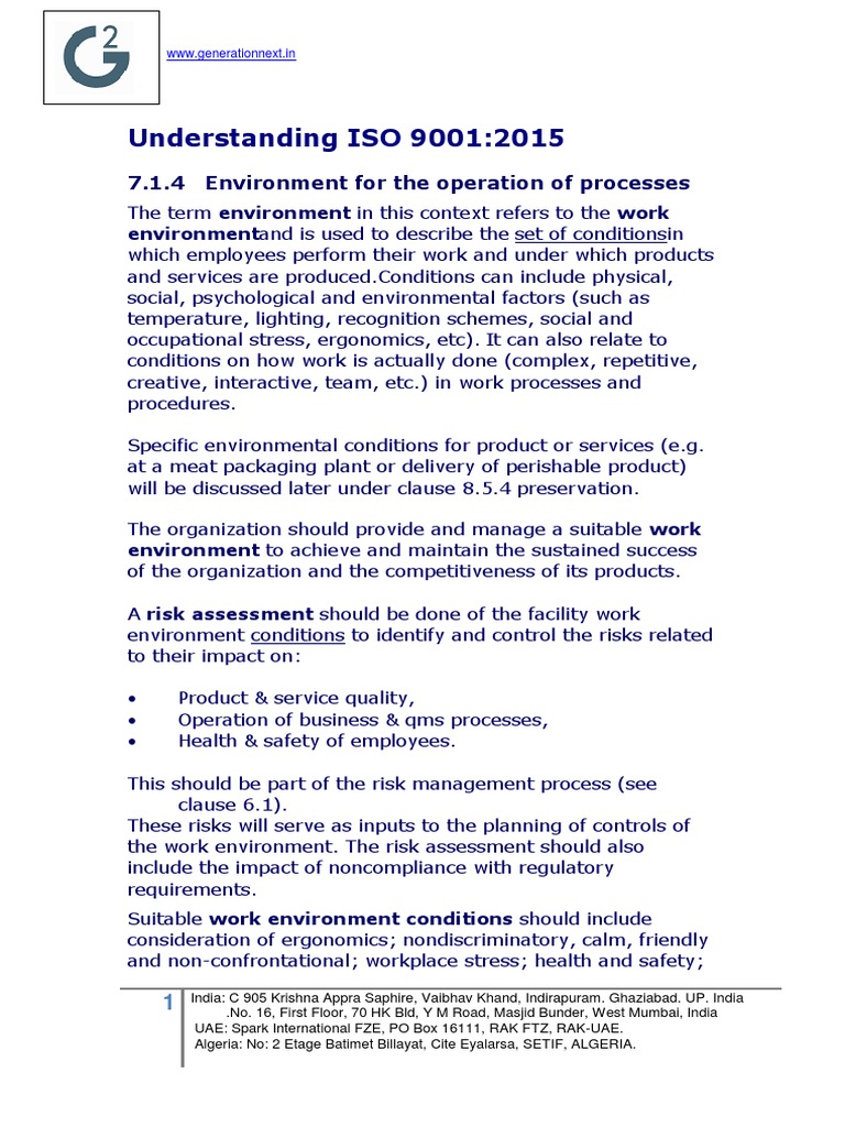 7.1.4 Environment for the Operation of Processes | Occupational Safety ...