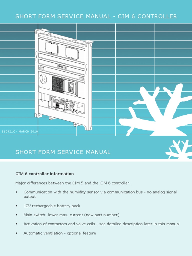 Short Form Service Manual - Cim 6 Controller: 810921C - MARCH 2010 | PDF | Transformer | Sensor