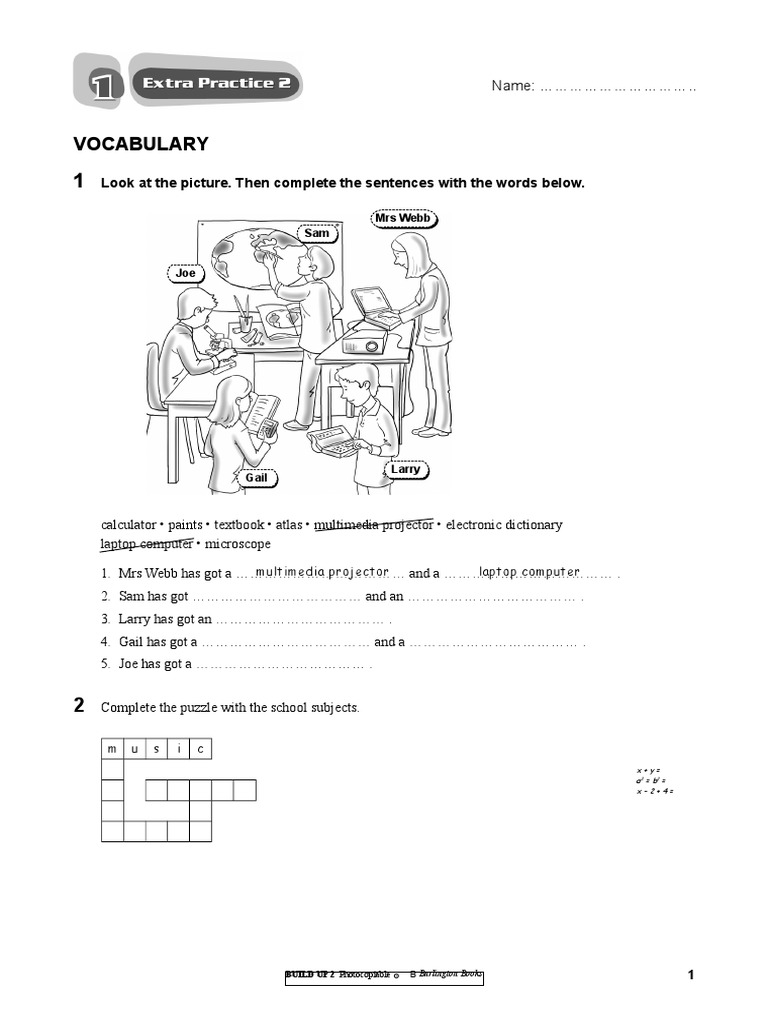 Vocabulary: Look at The Picture. Then Complete The Sentences With The ...