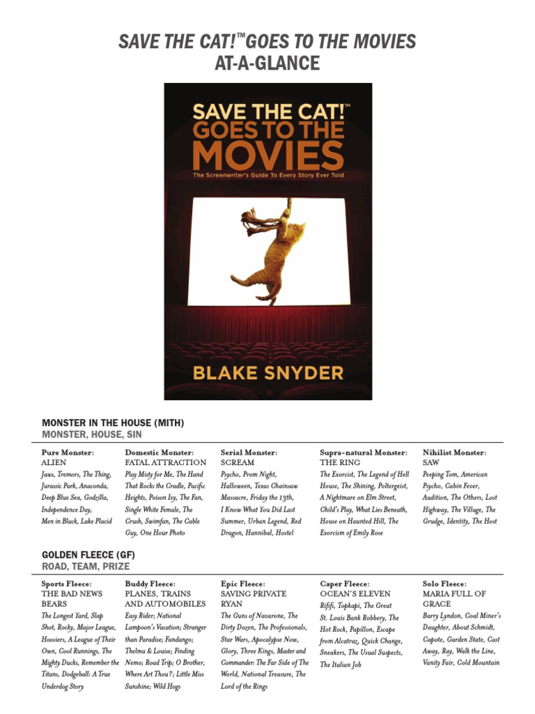 Save The Cat Movie Examples | PDF | Mystery, Thriller & Crime Fiction