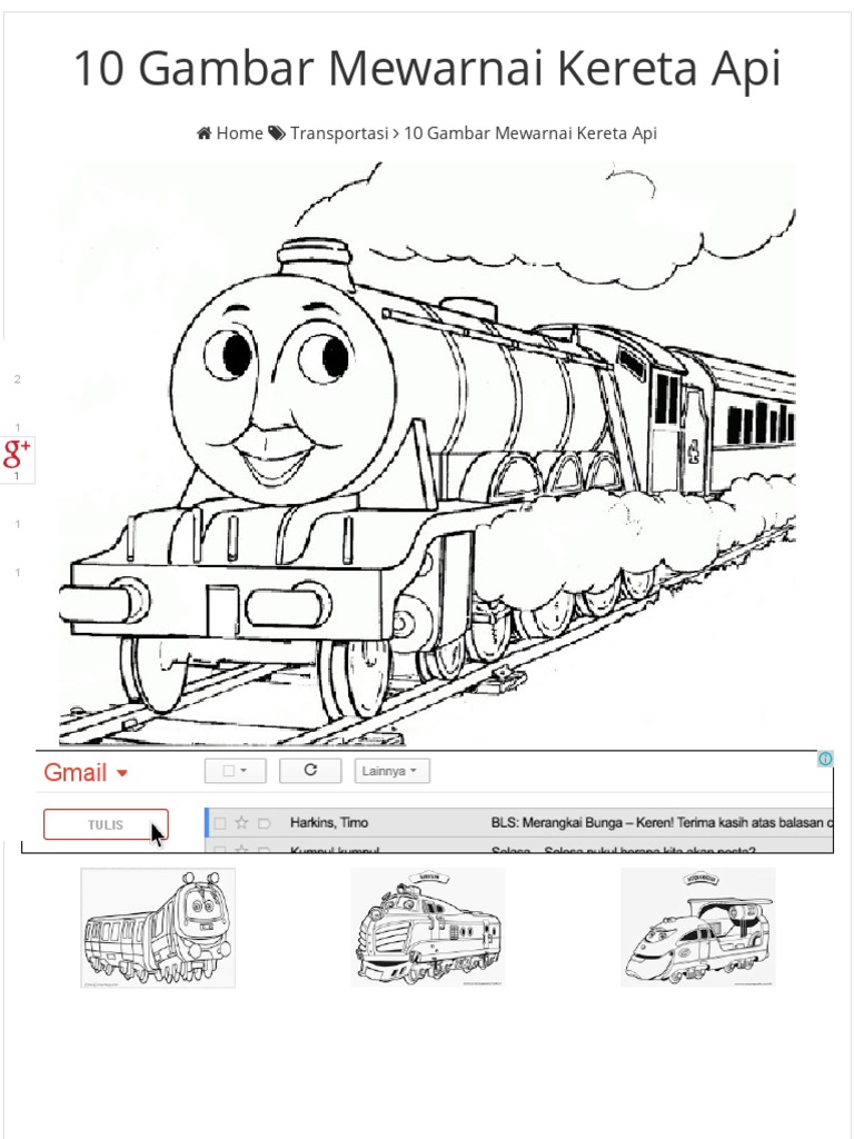 10 Gambar Mewarnai Kereta API - Bonikids | PDF
