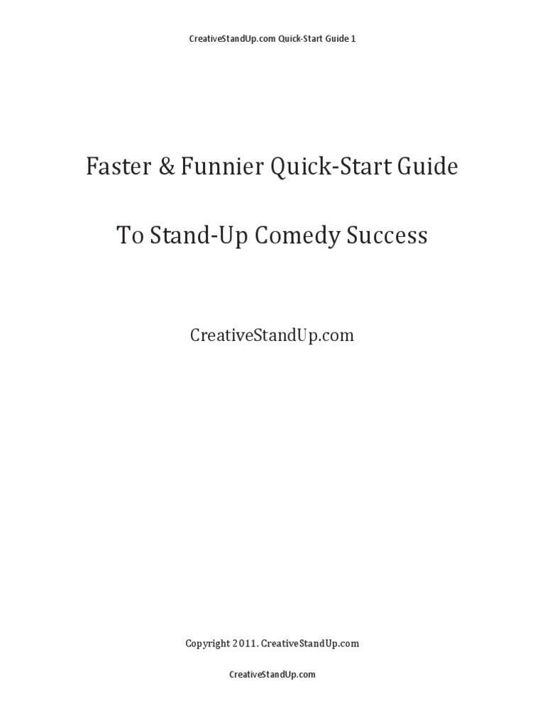 Faster Funnier Quick Start Guide | PDF | Comedian | Jokes