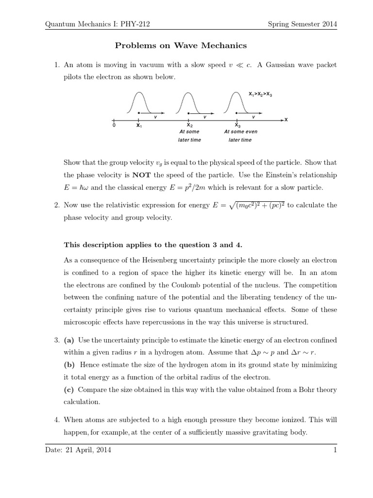 Wave Mech Prob | Download Free PDF | Wave Function | Electron