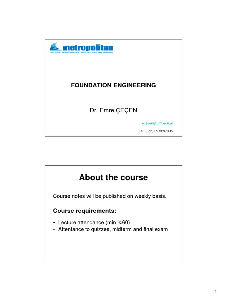 Foundation Engineering Unit 1 | PDF | Rock (Geology) | Young's Modulus
