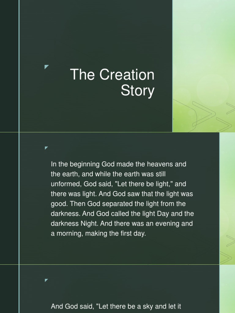 The Creation Story | PDF | Genesis Creation Narrative | Sky