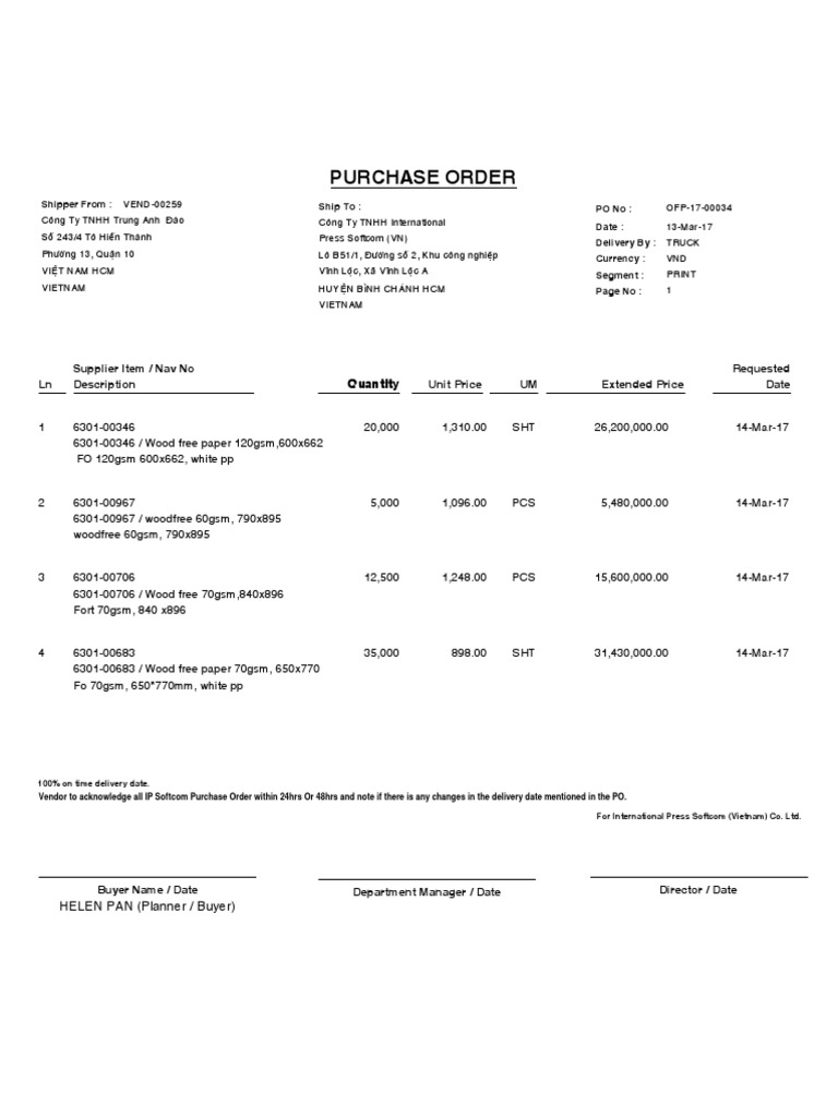 Purchase Order: Quantity | PDF | Payments | Government Finances