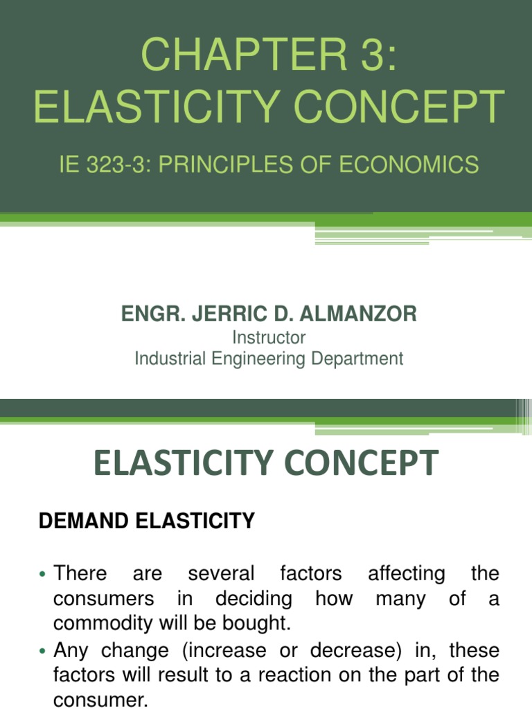 Elasticity Concept: Ie 323-3: Principles of Economics | PDF ...