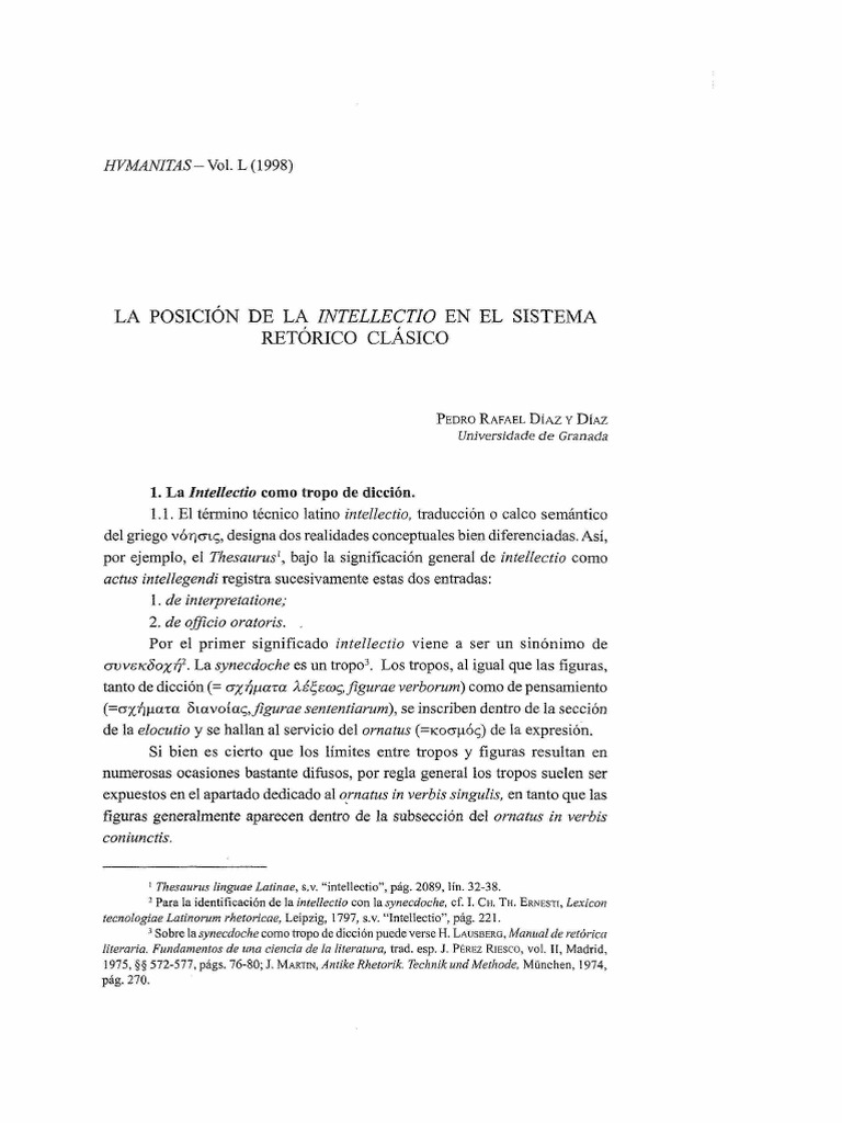 La Intellectio en La Retórica Clásica | PDF | Retórica | Lógica