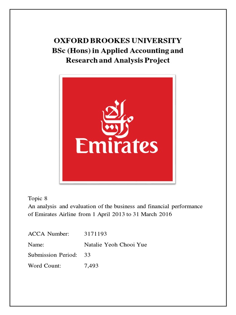 Sample On Topic 8 Emirates Part 1 - 3 | PDF | Emirates (Airline) | Swot ...