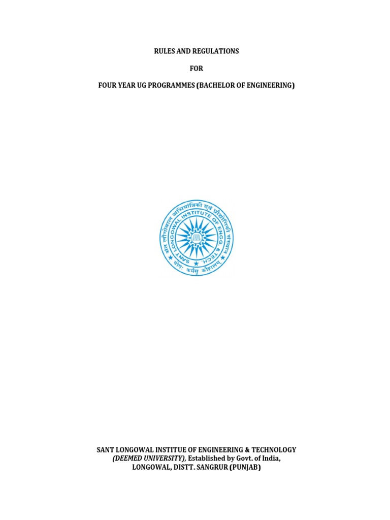 Four Year UG Programme BE Modified Rules and Regulation 14112014 Final ...